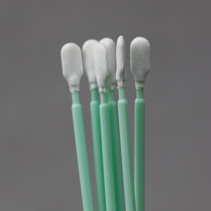 165mm Long Handle Polyester Flat Round Head Cleanroom Lint Free Swabs