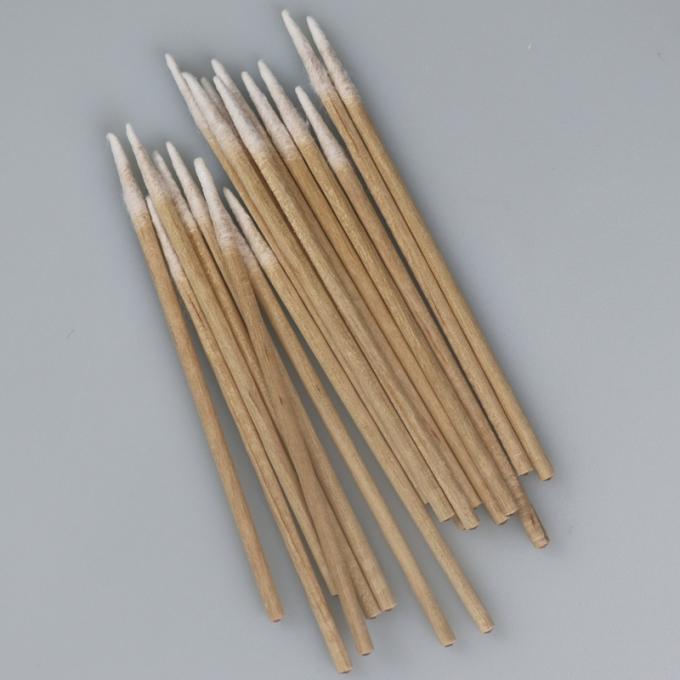 Industrial Micro Pointed Wooden Cotton Swab Cleanroom 1mm Eco Friendly