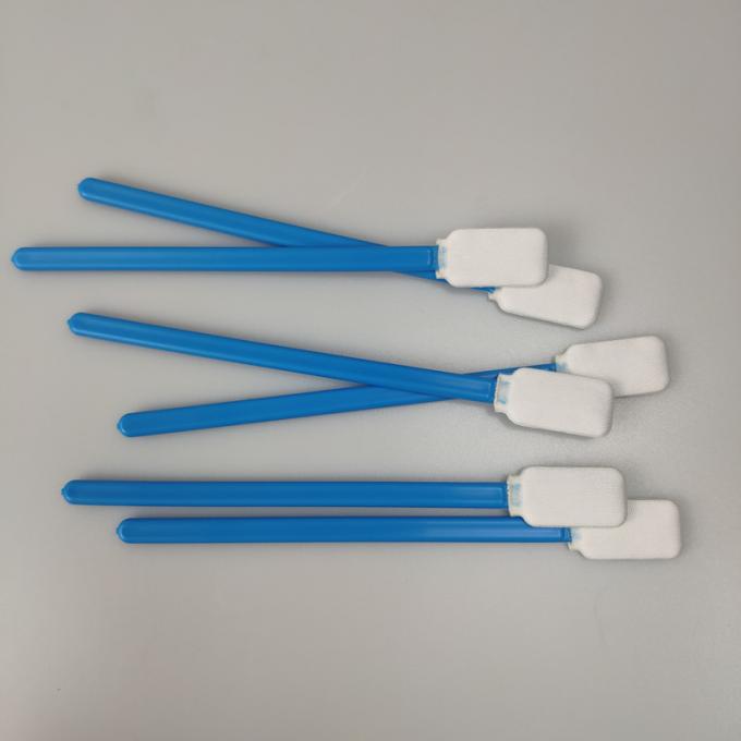 Square Flat Head 125mm Lint Free Dacron Swabs With PP Stick